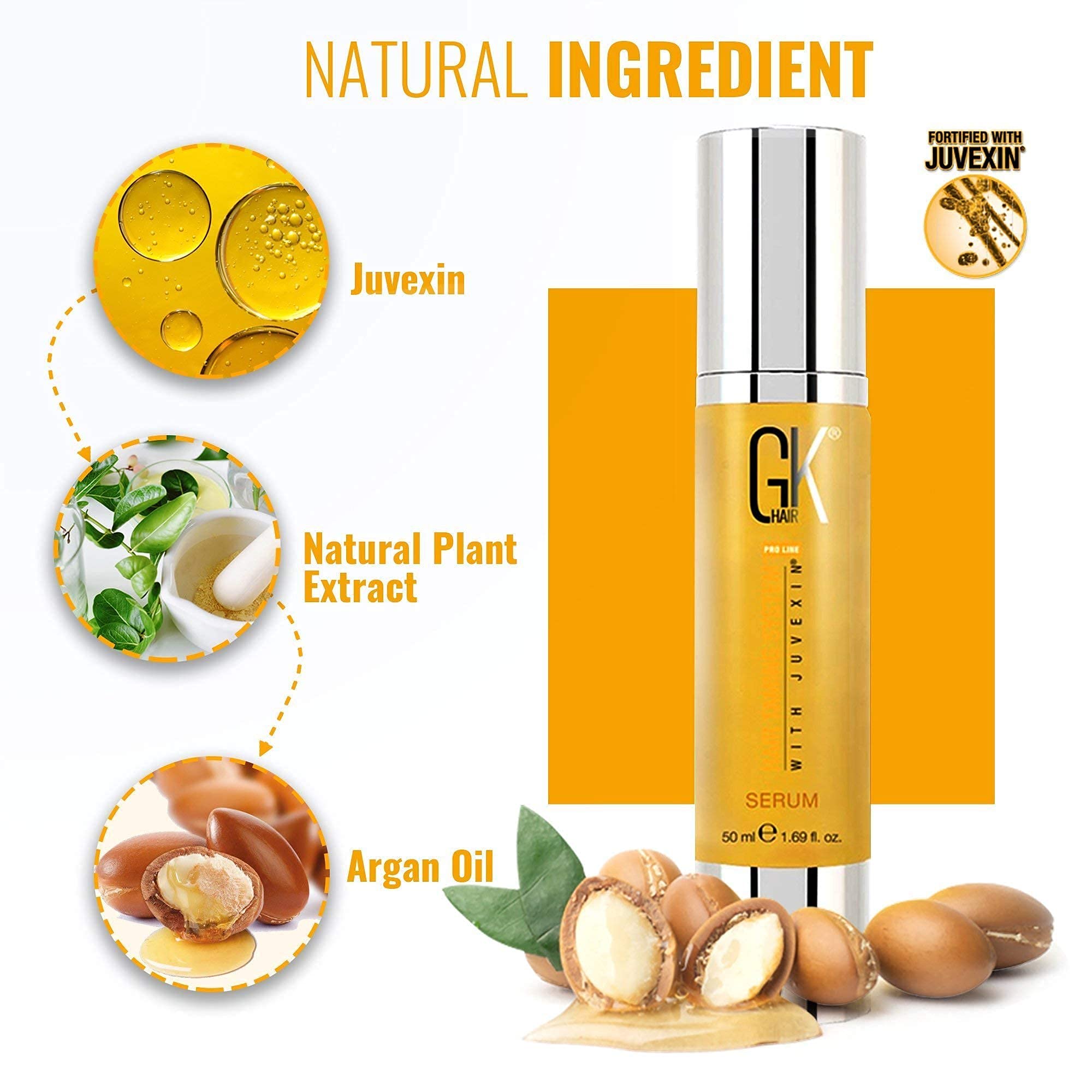 Global Keratin GK Hair Moisturizing Conditioner (33.8 fl.oz/1000ml) - Hair Smoothing Serum - 100% Pure Organic Argan Oil 1.69 Fl Oz