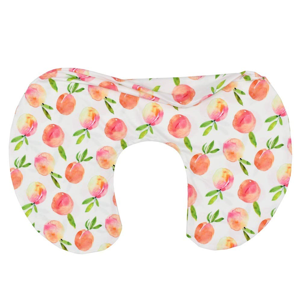 2 Pack (Floral & Peach) Nursing Pillow Cover Slipcover for Breastfeeding Pillows, Soft and Comfortable Safely Fits On Standard Infant Nursing Pillows (Floral & Peach)