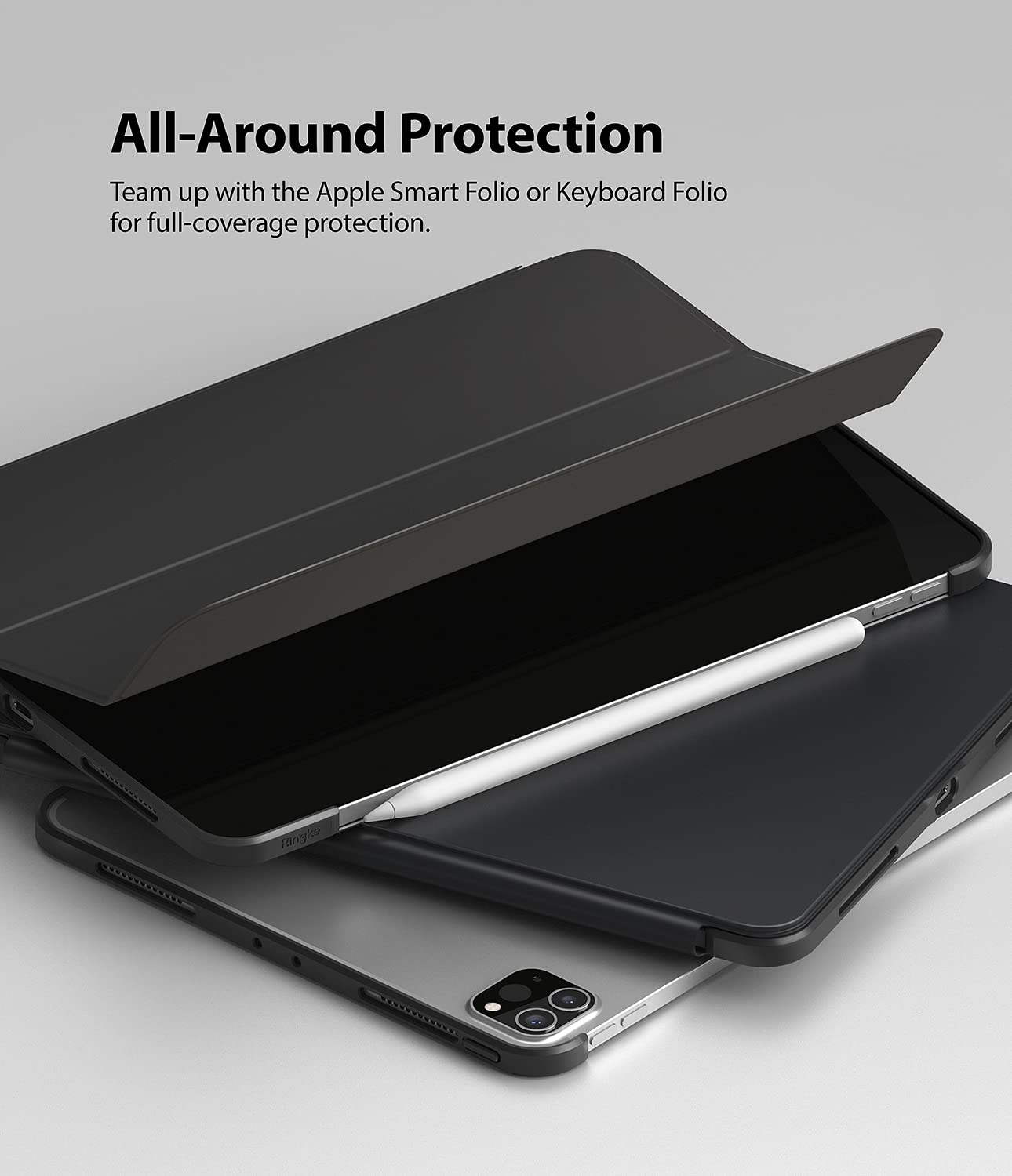 Ringke Frame Shield Designed for iPad Pro 11 2021 Keyboard Case (11-inch, 3rd Generation) - Matte Black