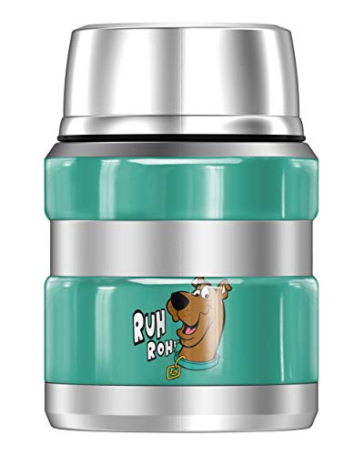 THERMOS Scooby-Doo Ruh Roh Face, STAINLESS KING Stainless Steel Food Jar with Folding Spoon, Vacuum insulated & Double Wall, 16oz