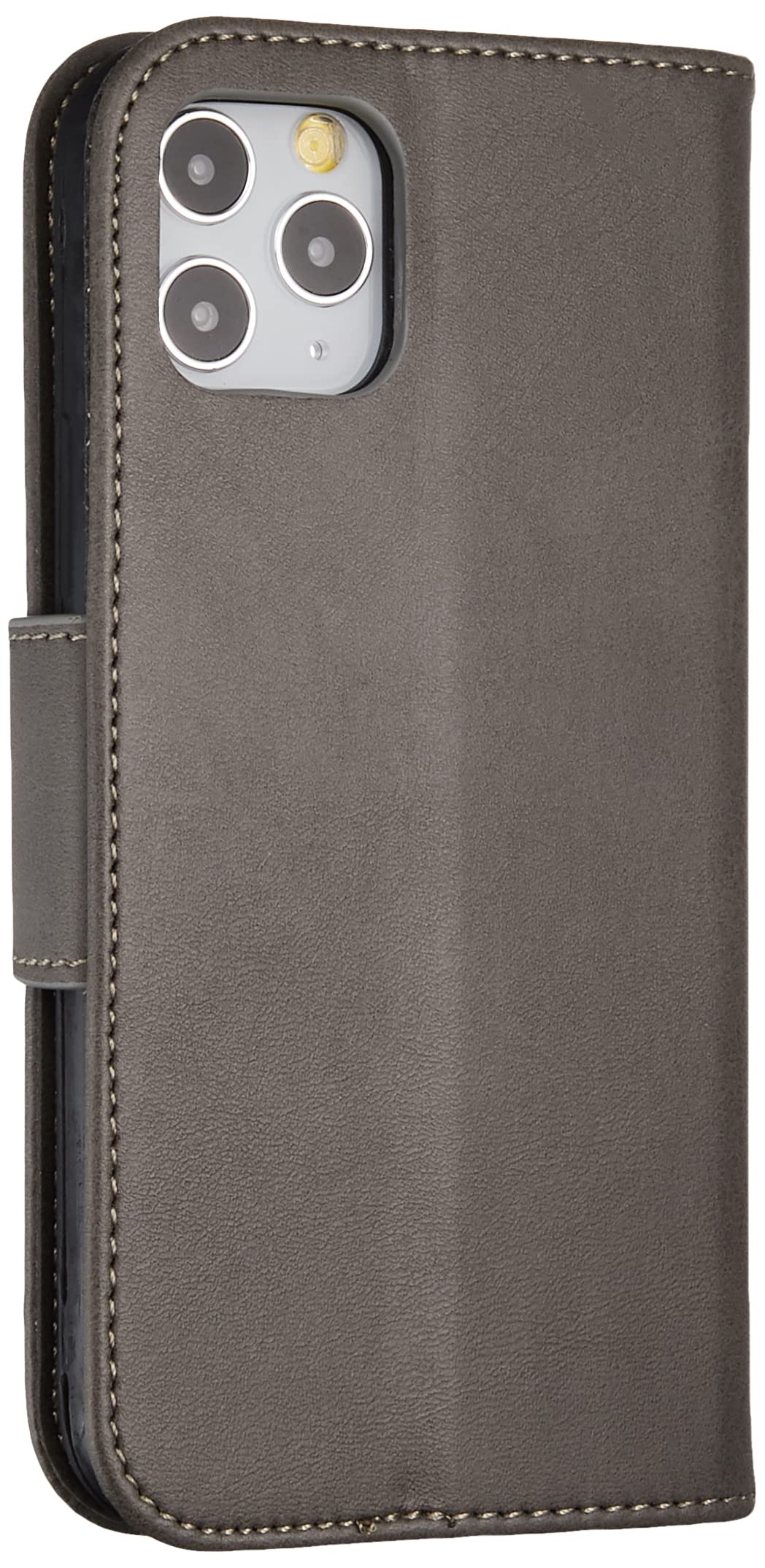 Glow Co., Ltd. iPhone 11 Pro Notebook Type Case with Strap, Gray, Tempered Glass & Stylus Pen Included 406-2-01