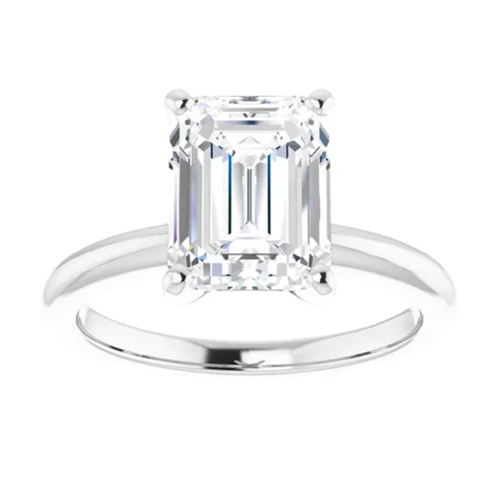 2 CT Emerald Cut VVS1 Colorless Moissanite Engagement Ring Set, Wedding/Bridal Ring Set, Sterling Silver Vintage Antique Anniversary Best Ring Set Gifts for Her