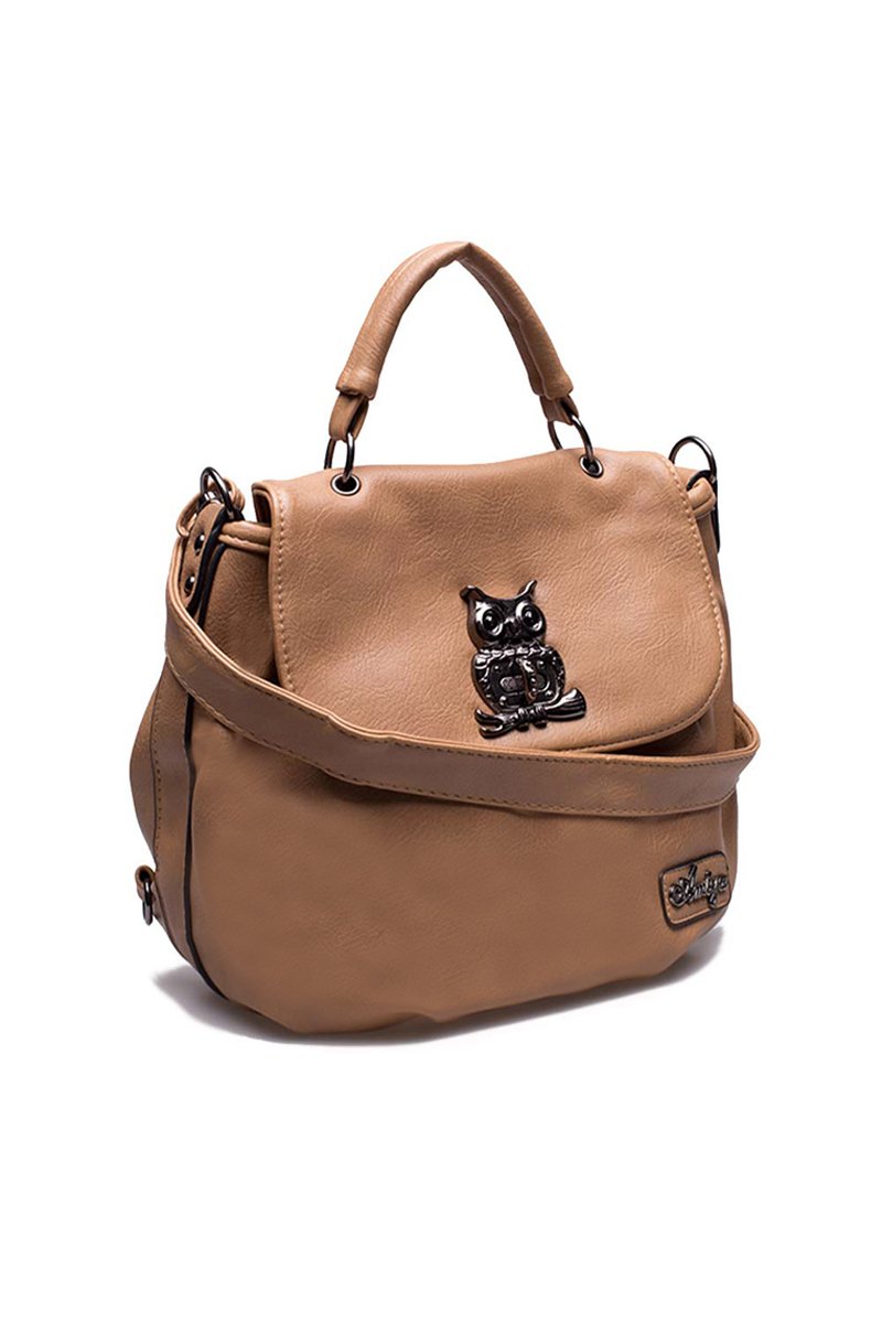 Amiya Women Leather Handbag Shoulder Bag (Beige)