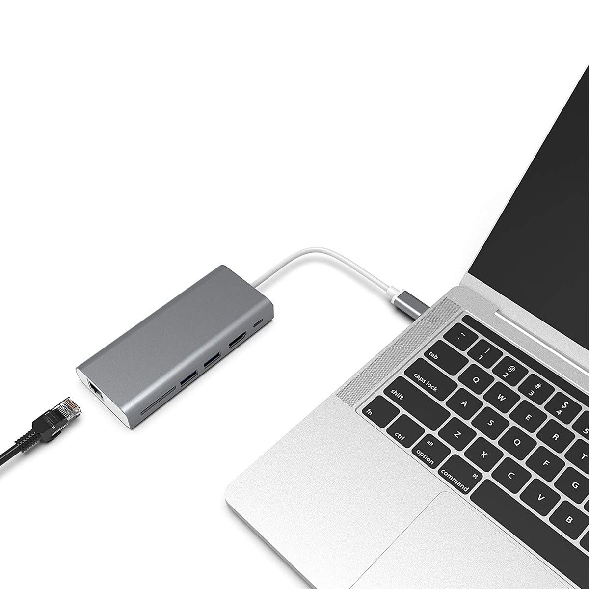 6 in 1 Type-C Hub Docking Station Adapter with 2* USB3.0/ SD Card Reader/ HD/ RJ45 Port/ PD Fast Charging