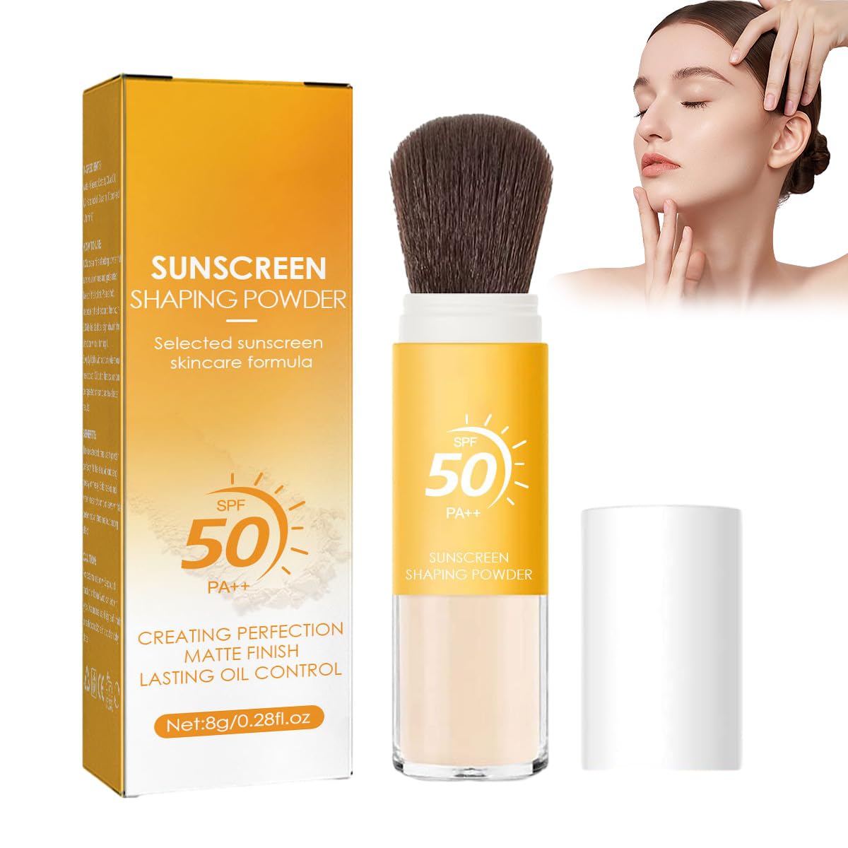 2023 New Translucent Mineral Sunscreen Setting Powder,Sunblock Setting Powder,SPF 50 - Natural Light Breathable Makeup Setting Powder, Long-Lasting Sunscreen Setting Powder (1PCS)