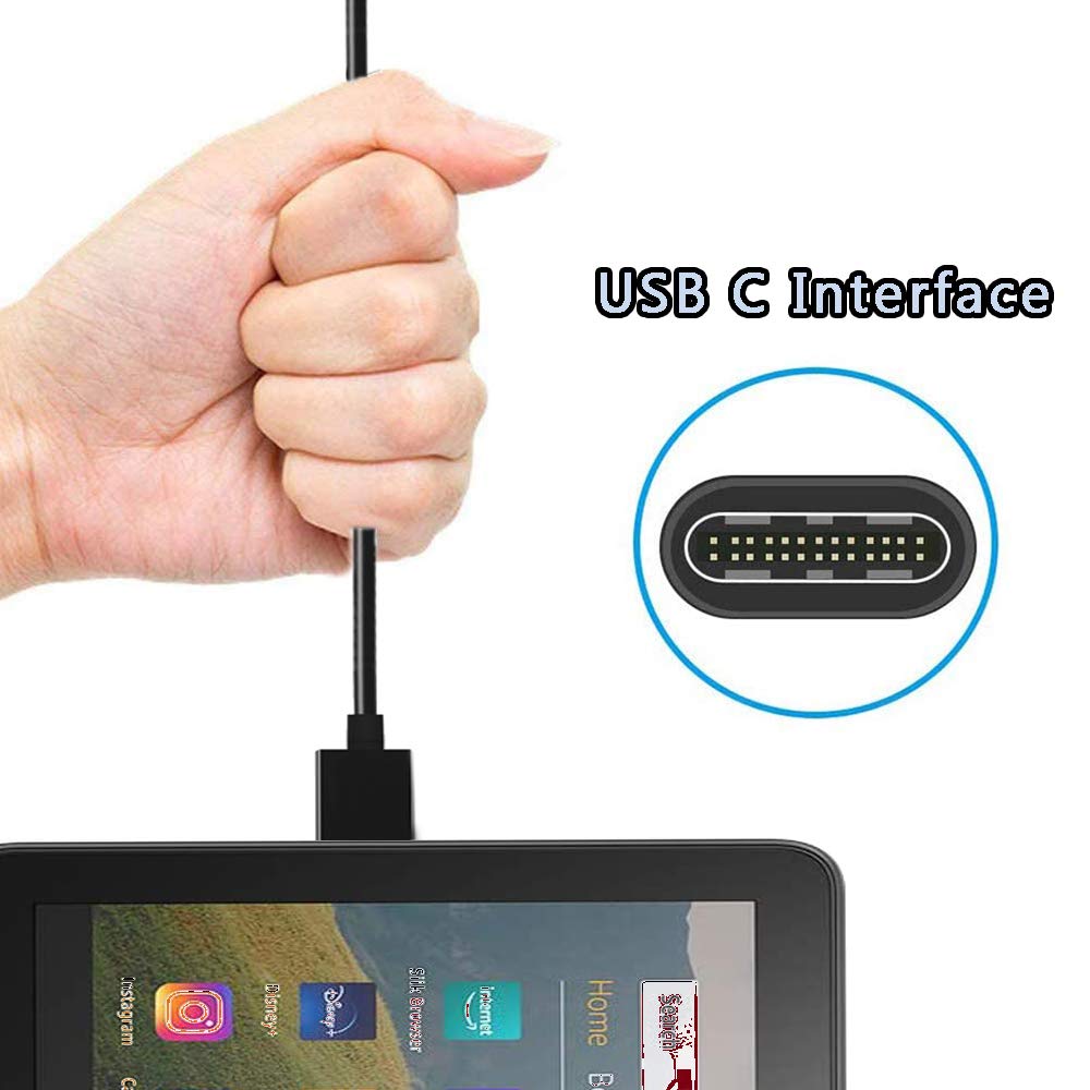 2Pack-6.5Ft USB C Cable for Charging New Kindle Fire 9-12th Gen,Fire HD10 HD10 Plus-9th 11th generation-2019 2021,Fire HD8 HD8 Plus-10th generation 2020,Fire 7 8 10 Kids Pro,Fire HD7 HD7 Plus 2022