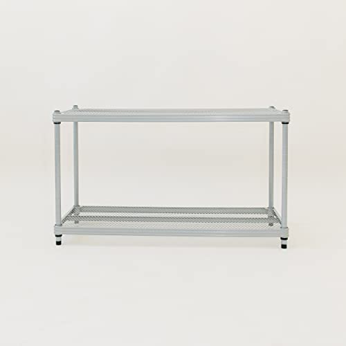 Design Ideas Meshworks 2 Tier Short Stacking Heavy Duty Metal Storage Shelving Unit, 440 Pound Capacity per Shelf, Great for Bathroom, Pantry, and Garage Storage, 31β x 13β x 17.5β