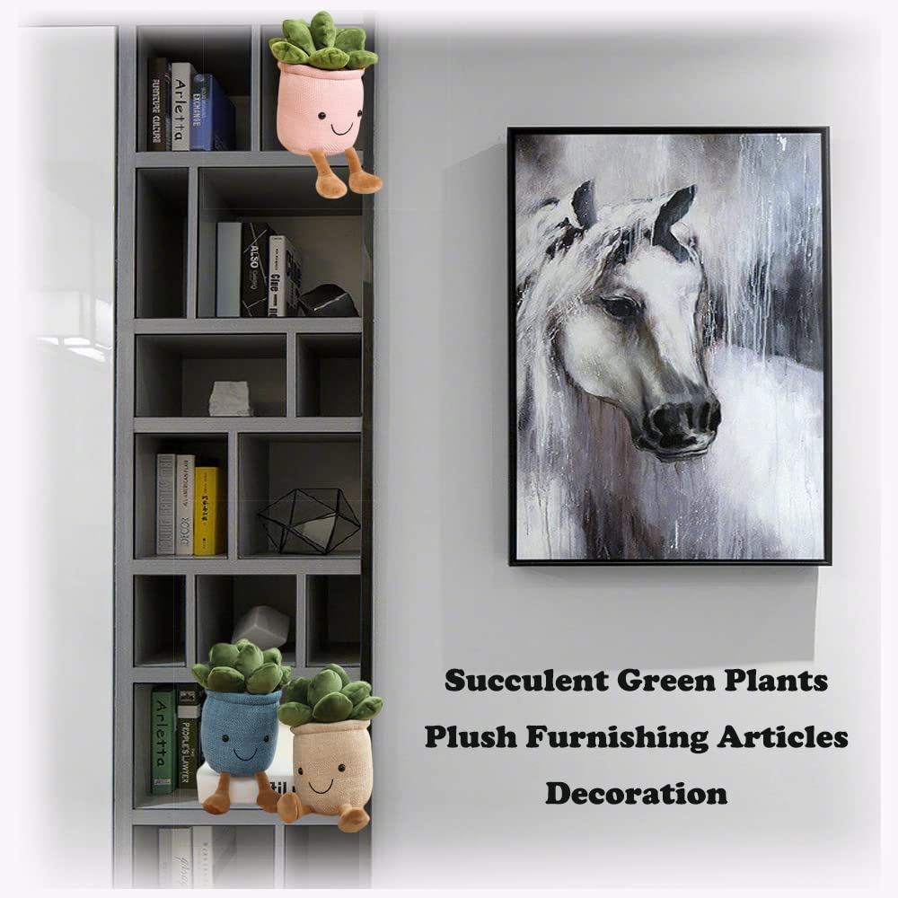 CHELEI2019 9.8" White Succulent Potted Plush,Funny Xmas Stuffed Succulent Plant Toy Gifts