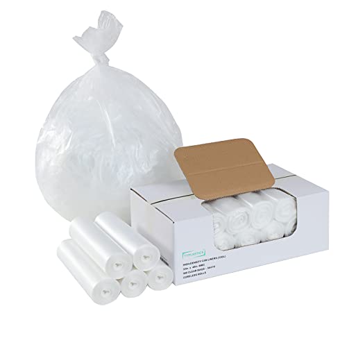 TYPLASTICS 33 Gallon Clear Trash Can Liners - 33" x 40" - HD Garbage Bags - Case of 500