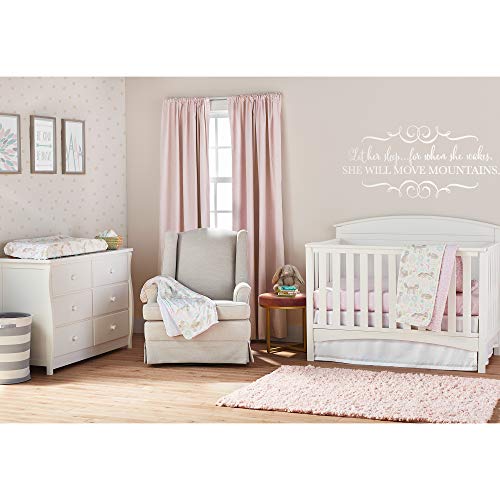Lush Decor Pixie Fox Geo Blackout Window Curtain Panel, Single Panel, 52" W x 84" L, Pink - 100% Blackout Curtains - White & Pink Curtains for Kids & Baby - Geometric Dots - Bedroom & Nursery Decor