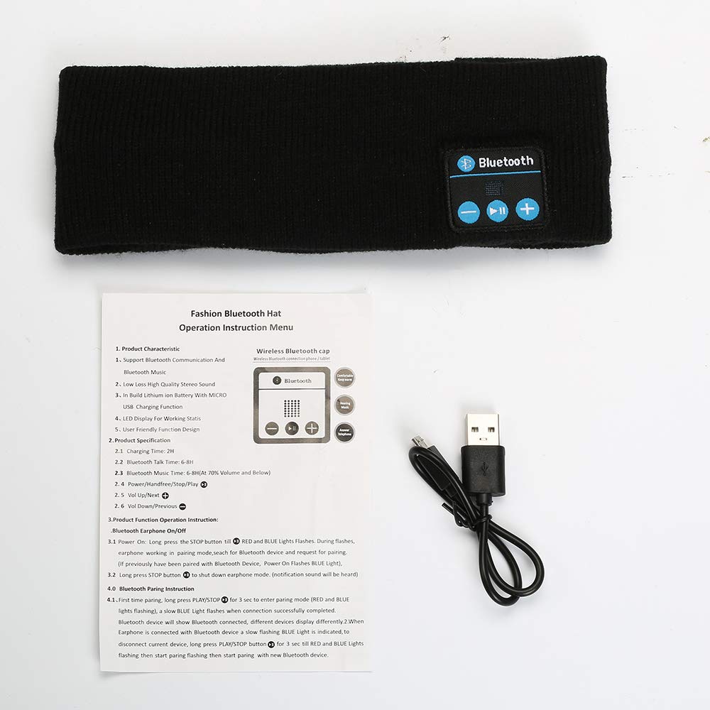 Fullgaden Bluetooth Sports Headband Headphones with Ultra-Thin HD Stereo Speakers Perfect for Sleeping,Workout,Jogging,Yoga,Insomnia, Air Travel, Meditation, Black
