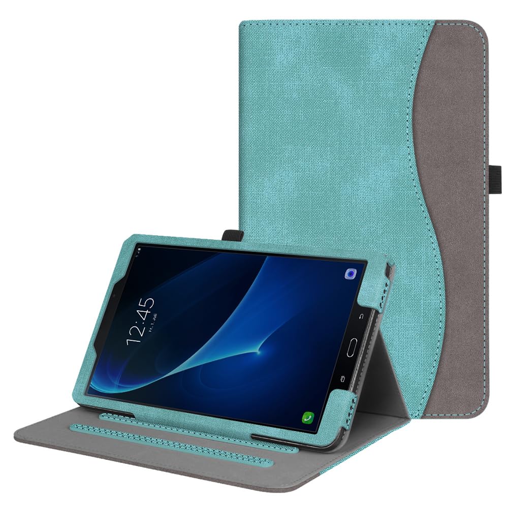 Fintie Case for Samsung Galaxy Tab A 10.1 (2016 NO S Pen Version), [Corner Protection] Multi-Angle Viewing Stand Cover with Pocket Auto Sleep/Wake for Tab A 10.1 (SM-T580/T585/T587), Turquoise
