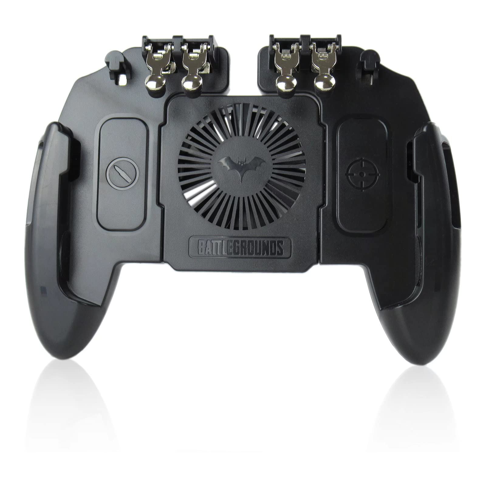 Acupress Mobile Game Controller w/Silent Cooling Fan/Phone Holder/Finger Sleeves for PUBG/Fortnite Fits for all Phones Within 4.7-6.5 Inches(Phone Controller for iOS/Android)