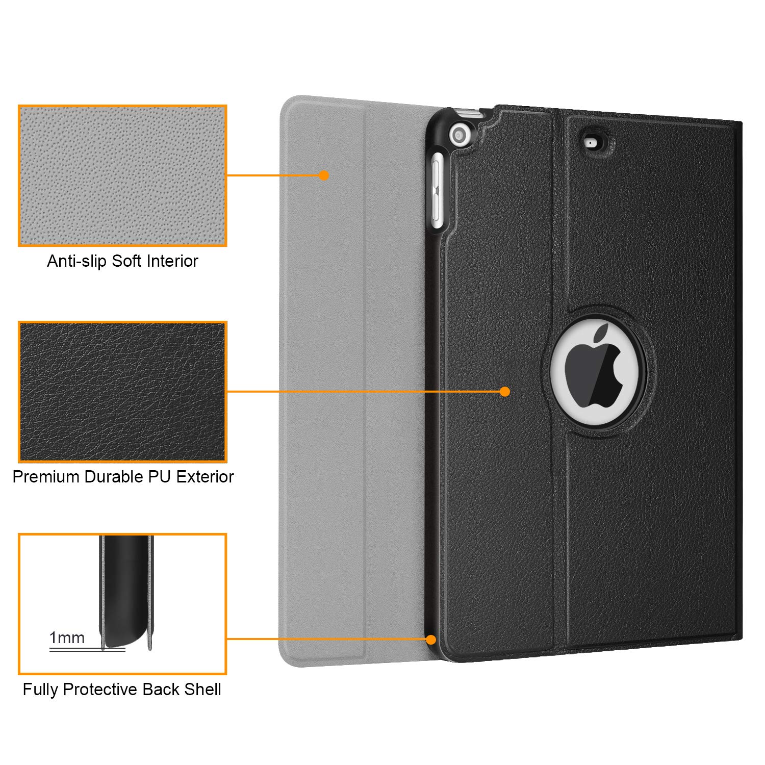 Fintie Keyboard Case for iPad Mini 5th Generation 2019 - Slim Shell Stand Cover with Magnetically Detachable Wireless Bluetooth Keyboard for 2019 iPad Mini 5 7.9", Black