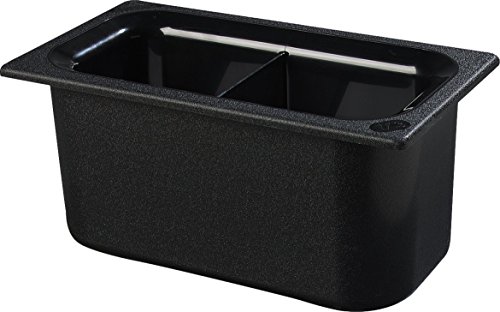 Carlisle FoodService Products CM110303 Coldmaster ABS Third-Size Divided Food Pan, 3.40 qt. Capacity, 12.68" x 6.89" x 6.01", Black