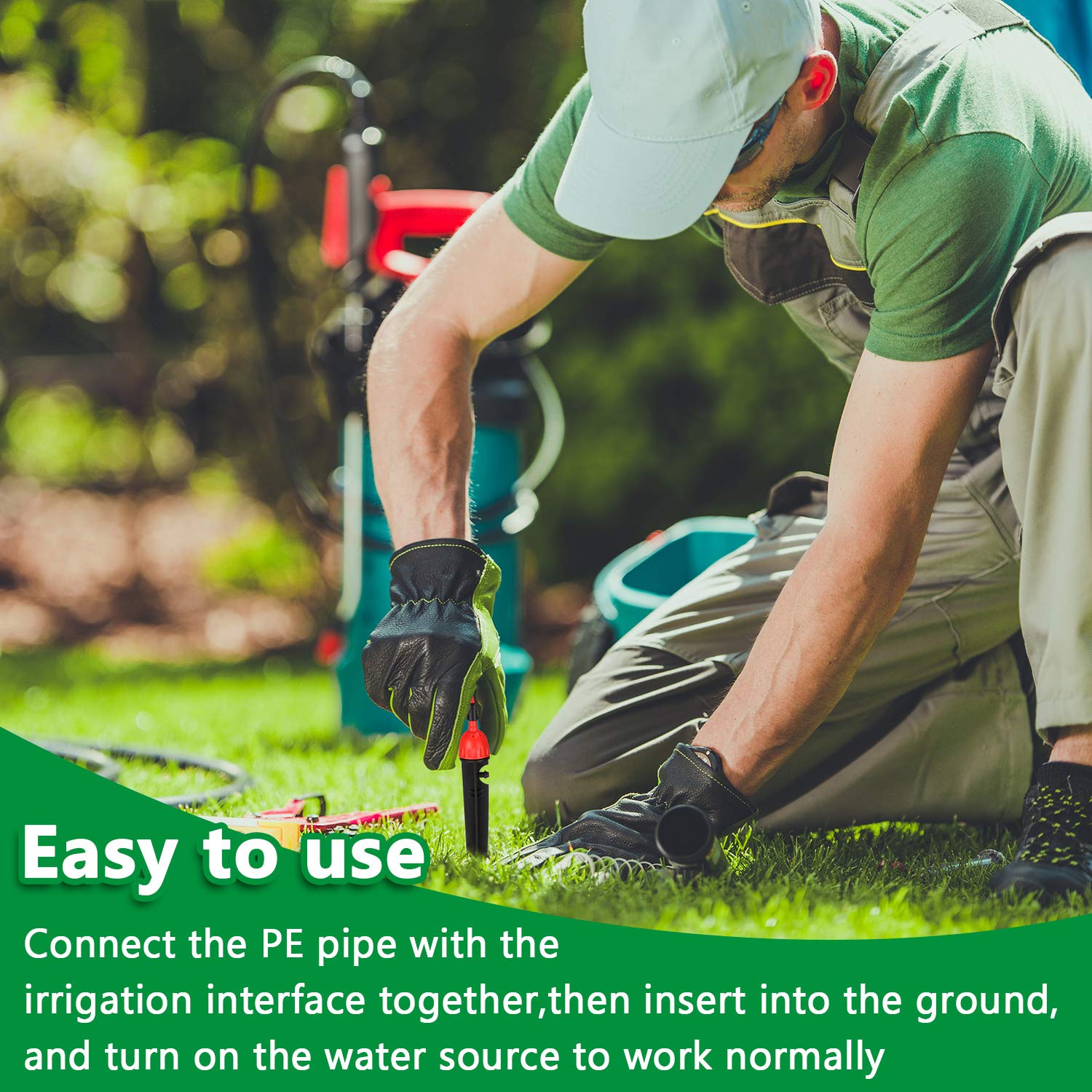 25 Pieces Garden Irrigation Dripper Emitters Micro Drip Irrigation Sprinklers Adjustable 360 Degree Water Flow Drip Emitters on Stake Watering Drip System for Flower Beds, Vegetable Herbs Gardens