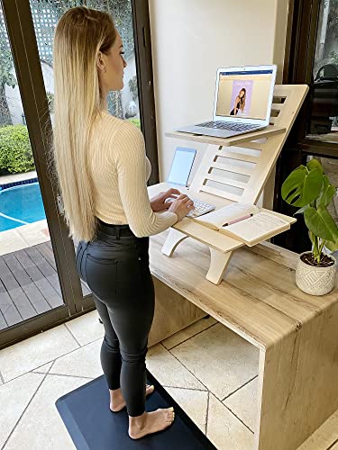 DeskStand Original Standing Desk Height Adjustable Sit-Stand Desk Converter, Ergonomic Furniture