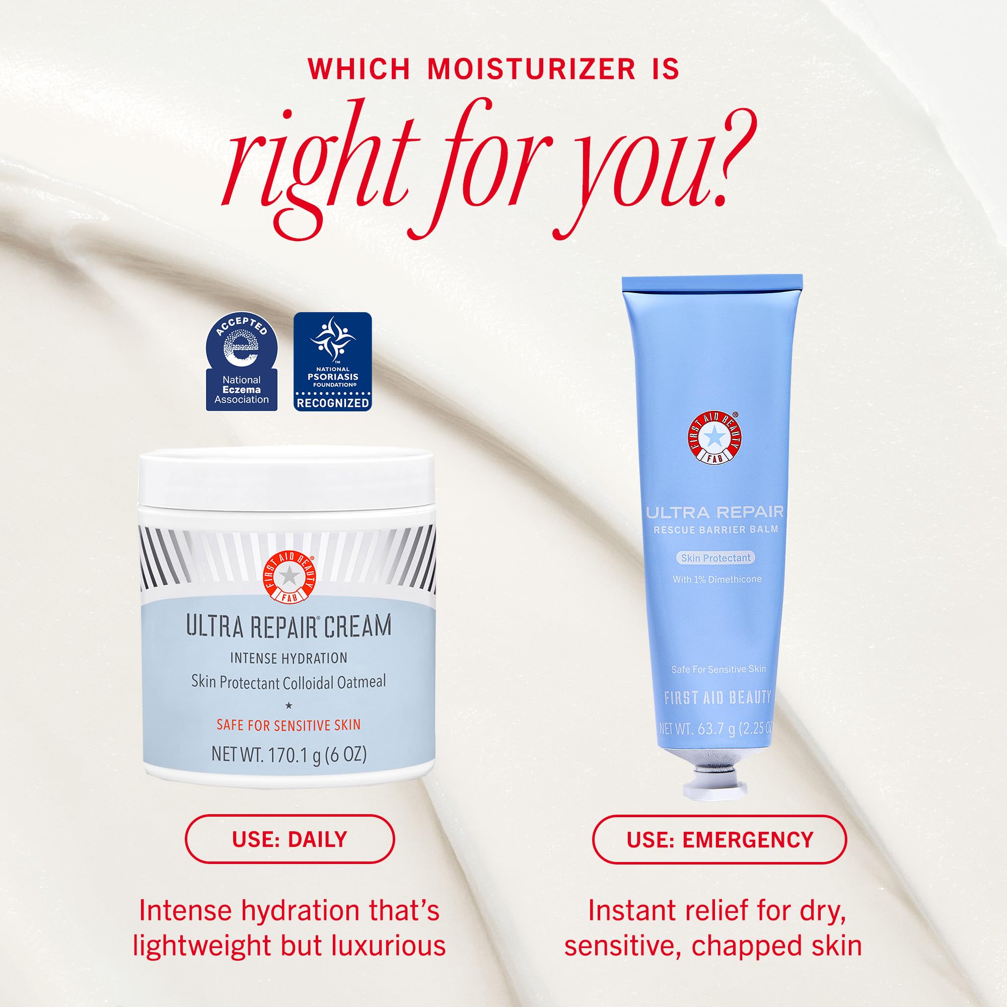 First Aid Beauty - Ultra Repair Cream, Intense Hydration Whipped Colloidal Oatmeal, Strengthens Skin Barrier in 7 Days & Helps Relieve Eczema, Luxury Face & Body Moisturizer, Grapefruit Scent, 12 oz