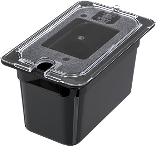 Carlisle FoodService Products 3068203 StorPlus Fourth Size Food Pan, Polycarbonate, 6" Deep, Black