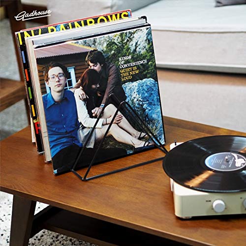 Pashion Vinyl Record Stand Holder, Desktop Album Storage Rack, Triangle Vinyl Record Shelf Display Vinyl Coated Metal Wire Rack Functional & Stylish Display Rack for Office Home