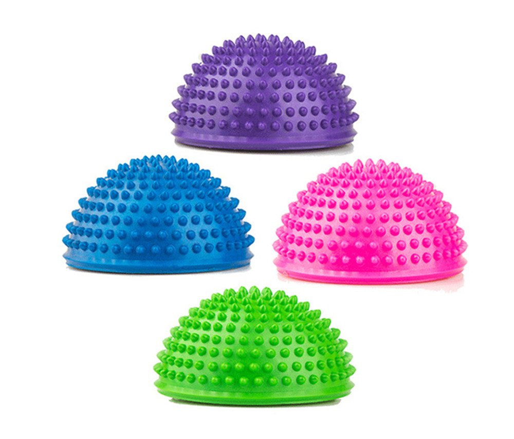 2Pcs Anti-Slip Foot Massage Ball Half Ball Massage Mat Exercise Balance Point for Gym Yoga Pilates (Pink)