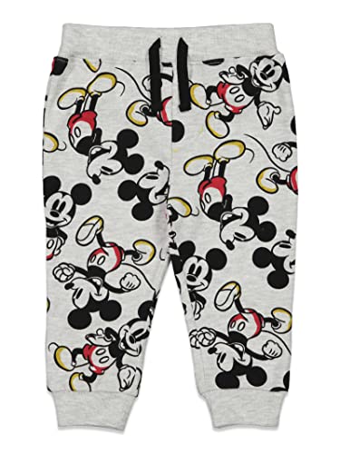 Disney Mickey Mouse Infant Baby Boys 2 Pack Drawstring Pants Black and Grey 18 Months
