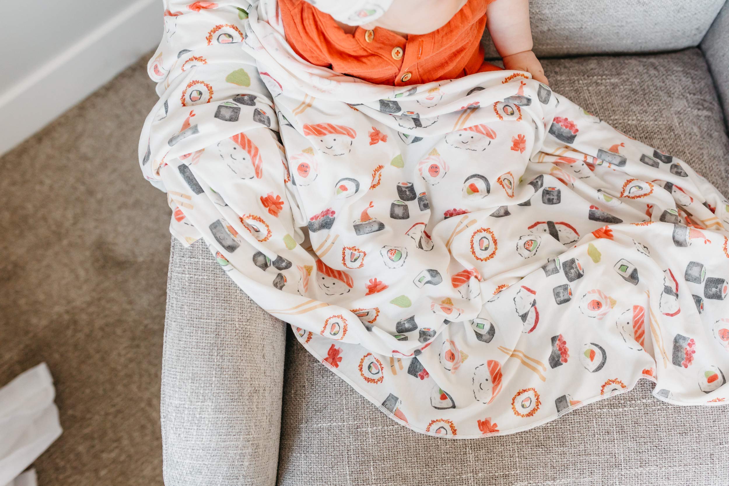 Large Premium Knit Baby Swaddle Receiving Blanket "Baja" by Copper Pearl
