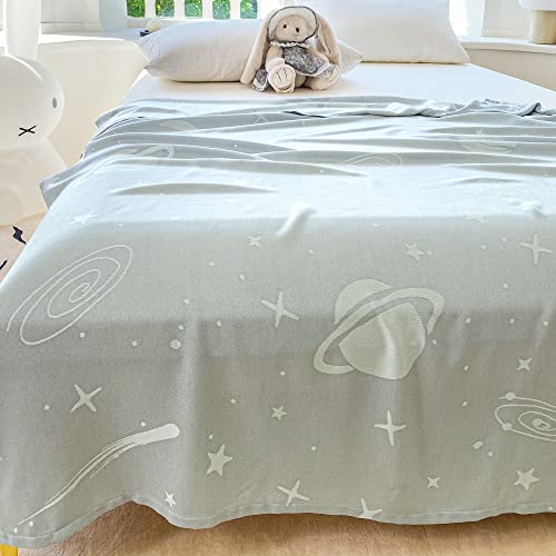 AmyHomie Cooling Blanket for Kids, Soft Comfy Summer Throw Blankets for Hot Sleepers, Kids Blanket for Children Ages 1-12 Cool Blanket for Boys Girls(50×60in,Grey Space)