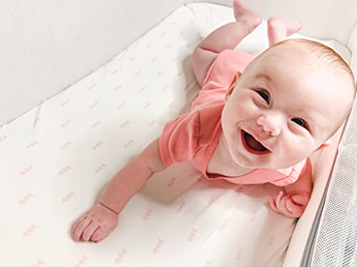 Changing Pad Cover β Premium Baby Changing Pad Covers 4 Pack β Girl Changing Pad Cover β Pure Jersey Machine Washable Pink and White Changing Table Cover β Diaper Changing Pad Cover Sheets