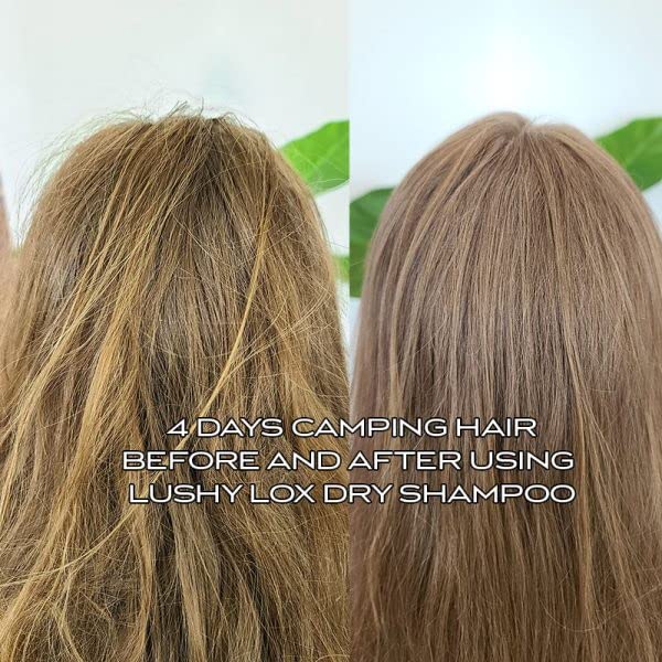 Lushy Lox Dry Shampoo Powder for Brown or Brunette Hair Shades - All Natural Ingredients 1.7 oz