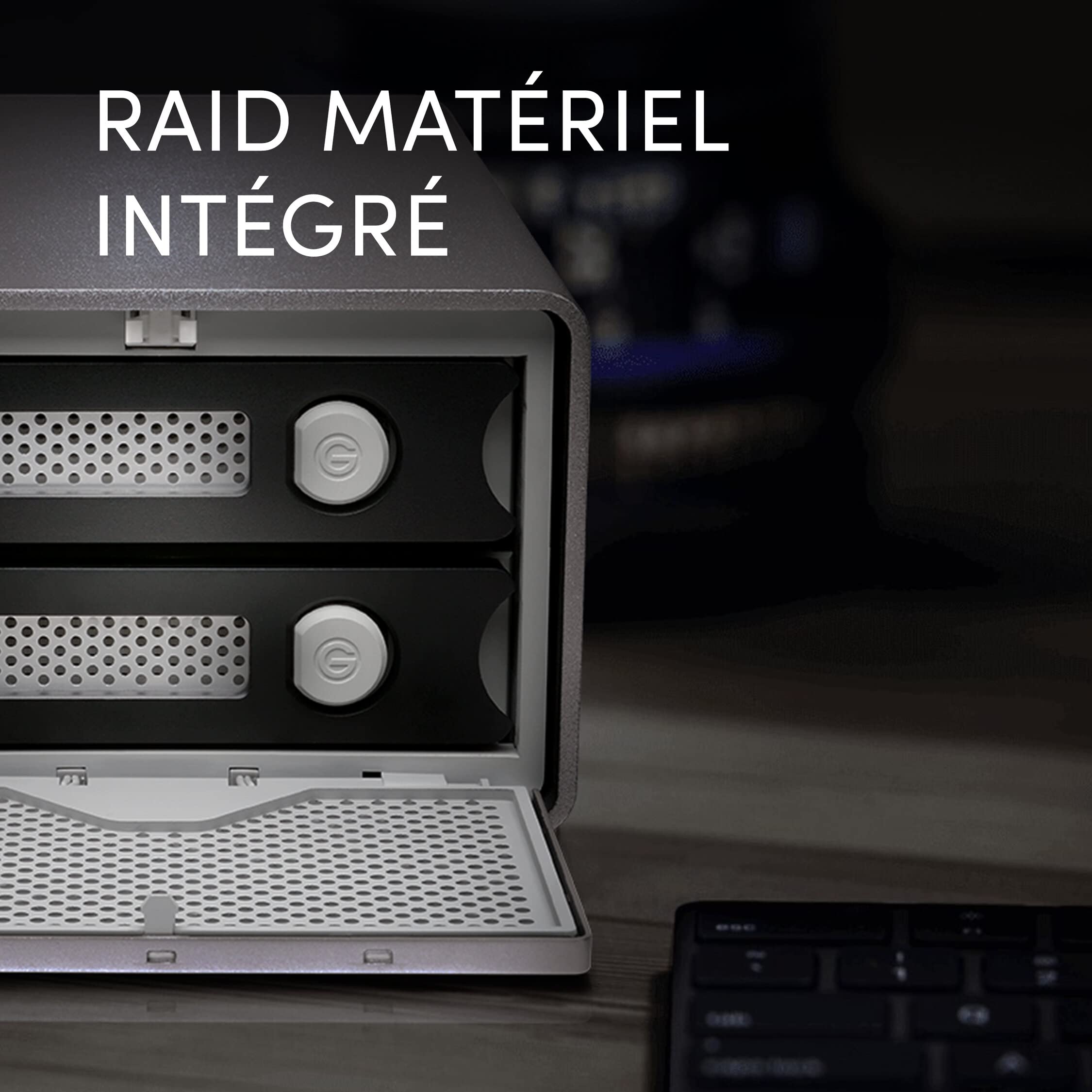 SanDisk Professional 12TB G-RAID 2, Enterprise-Class 2-Bay Desktop Drive, 7200RPM Ultrastar Drive Inside, Thunderbolt 3, USB-C, HDMI Port, Hardware RAID