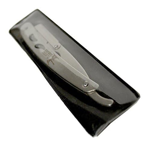 Classic Samurai CS-102 Stainless Steel Professional Barber Straight Edge Razor with 100 Count Single Edge Razor Blades