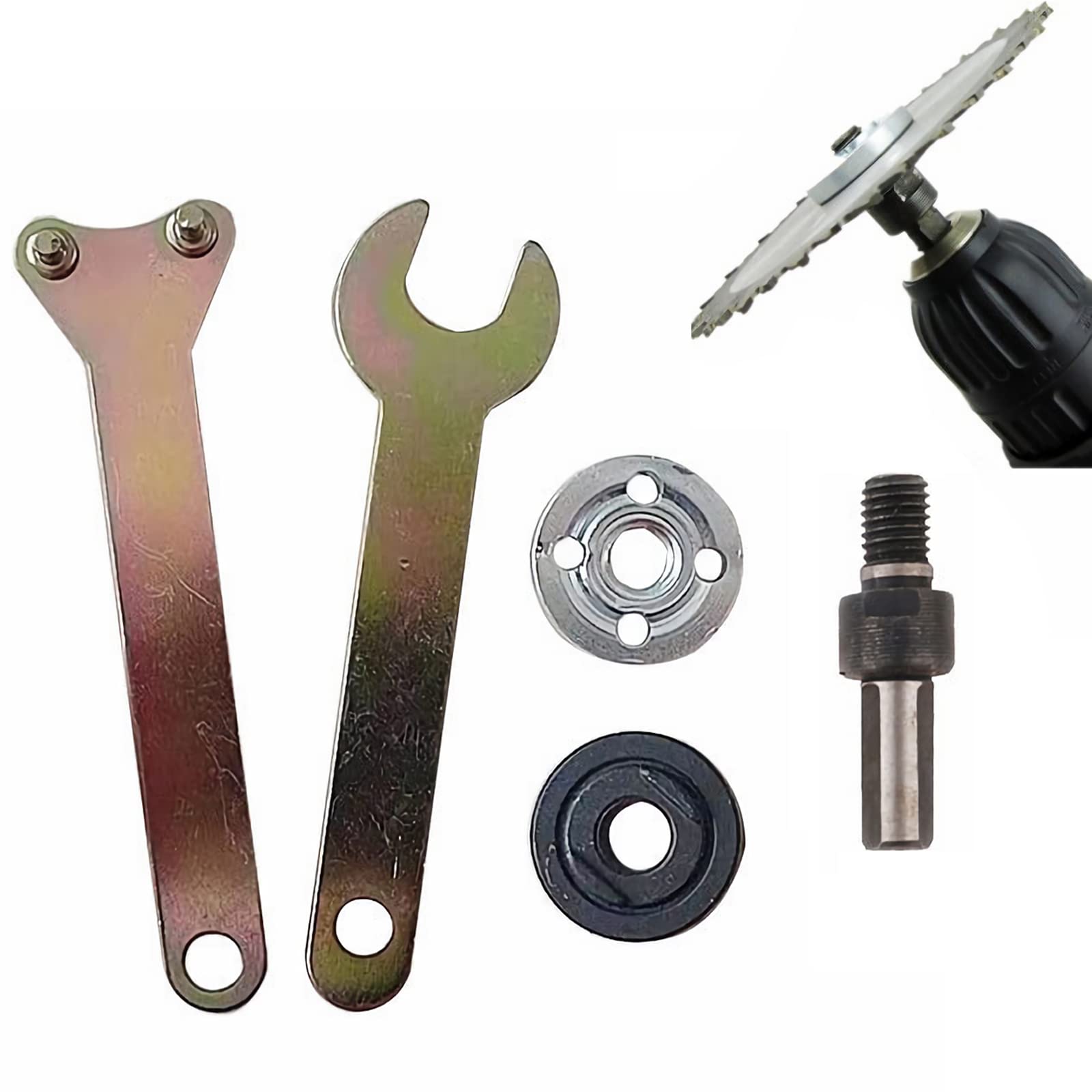 5 PCS Electric Drill Conversion Angle Grinder Adapter Connecting Rod Kit with Spanner Variable Shaft Coupler Converter Tool,6mm/10mm Arbor Mandrel Adapter,Adapter Set for Most Small Angle Grinder