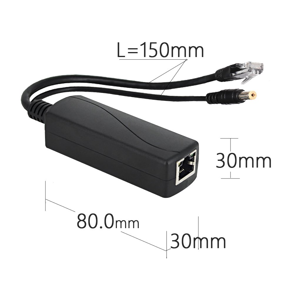 ANVISION Active 48V to 12V PoE Splitter Adapter, IEEE 802.3af Compliant 10/100Mbps, DC 12V Output