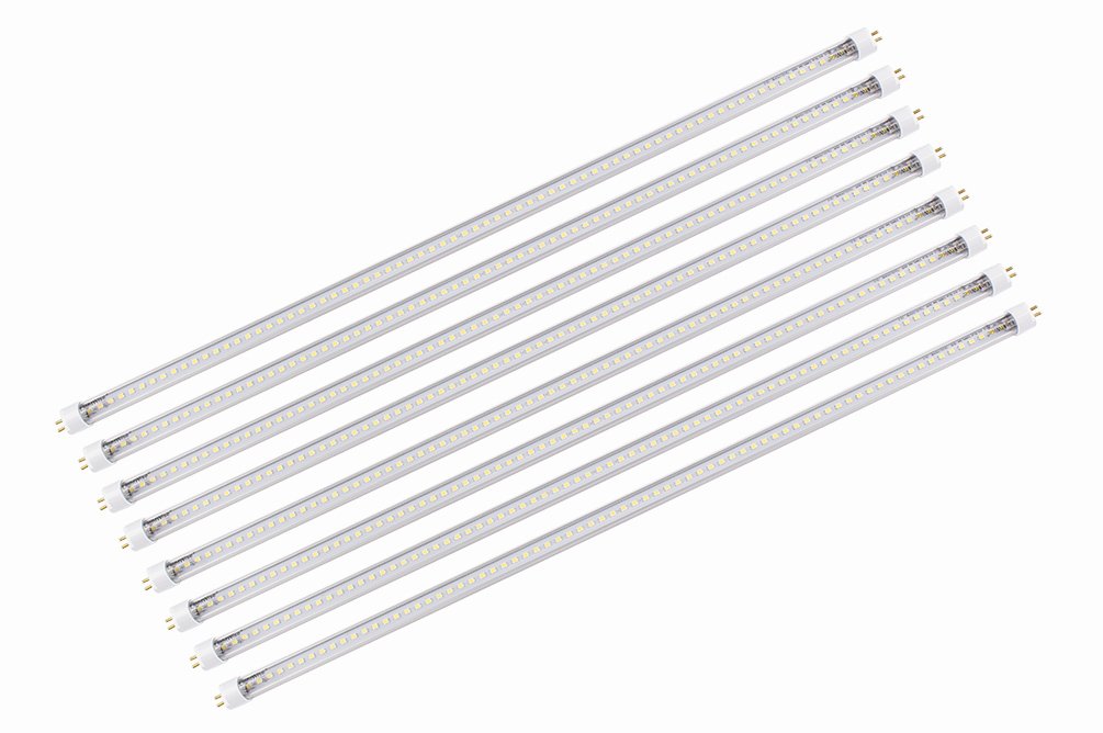 8Pack of 4Ft T5 28W LED Tube w 5000K White 5000 Lumen,2 PPF/W to Replace & retrofit 54W Fluorescent T5HO Lamps Directly Work w Previous Ballast.