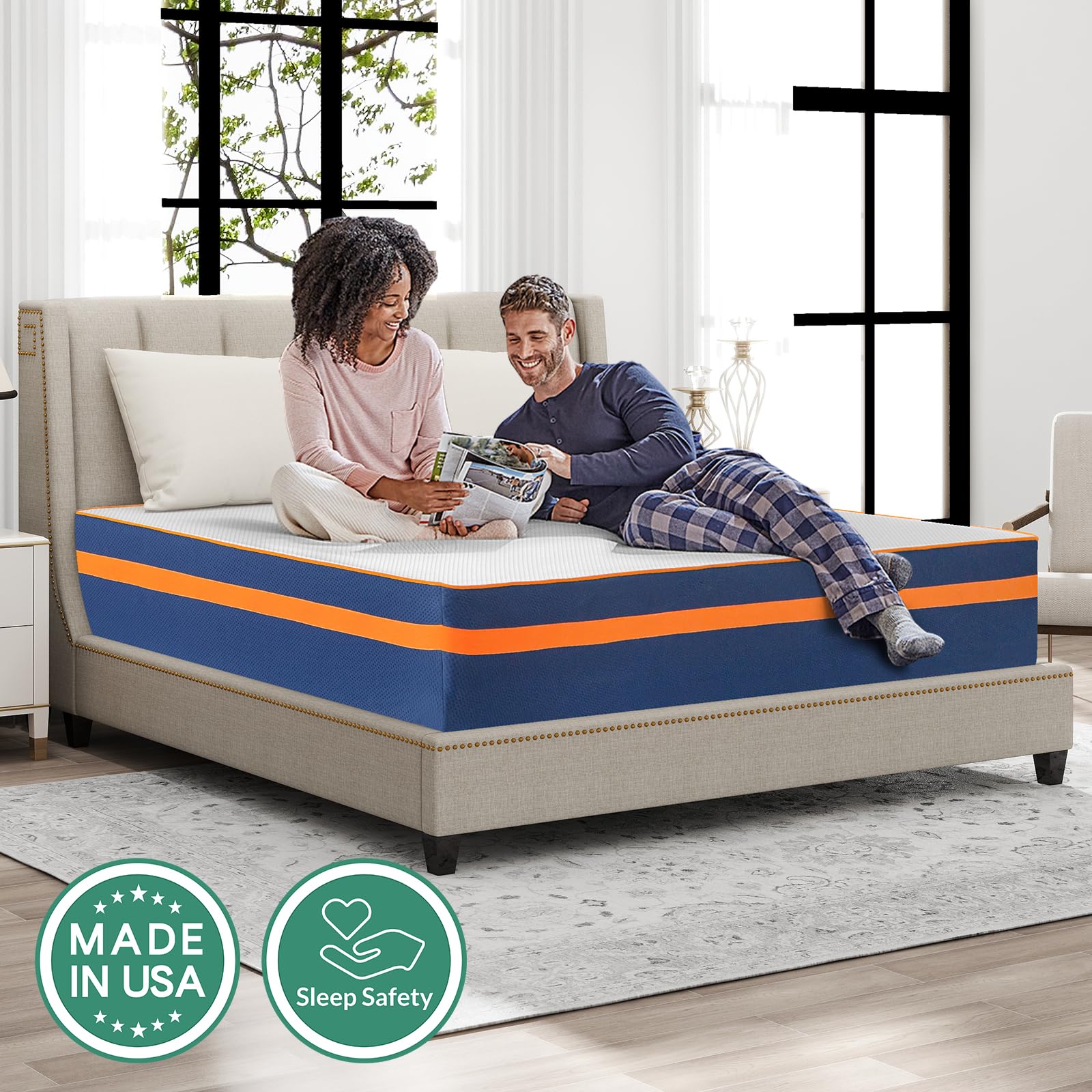Airdown Full Mattress, 10 Inch Full Size Memory Foam Mattress for Cool Sleep, Medium Firm Supportive Mattresses for Pressure Relief, CertiPUR-US Certified, Mattress in A Box, Made in USA