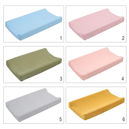 Changing Pad Cover for Baby Girl Boy, Comfort Diaper Change Table Pad Covers, Solid Color Changing Pad Sheets Removable Cover