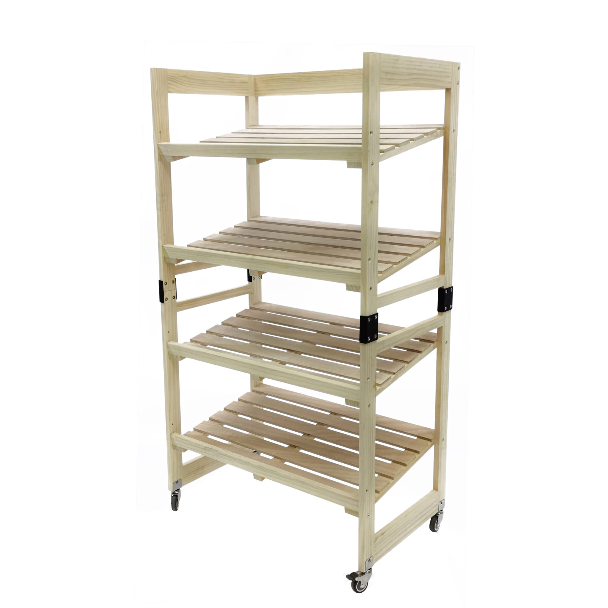 FixtureDisplays® 4-Tier Bakery Bread Rack with Angled Shelves Wooden Display Rack Bread Store Rack 30X18X55" 101143