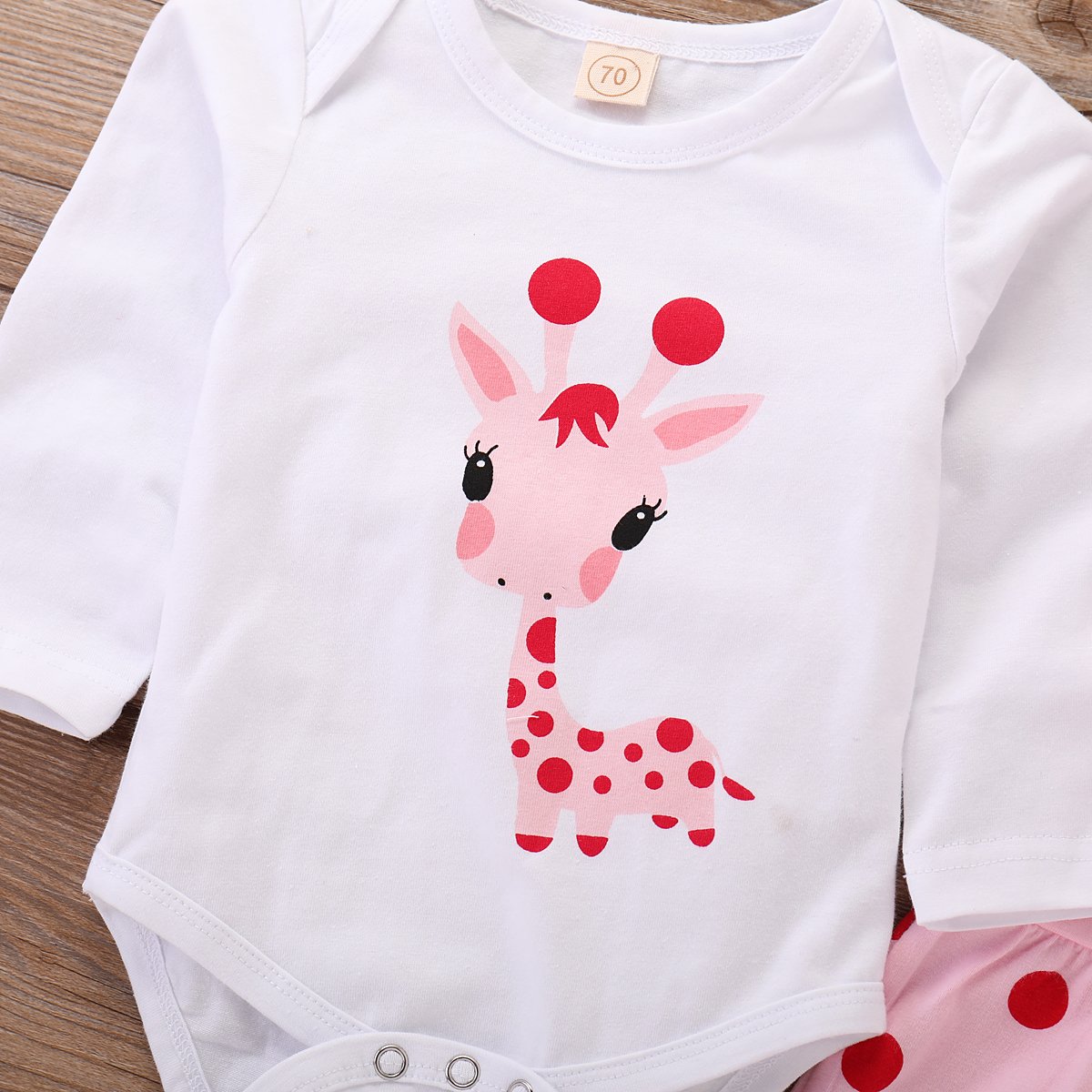 BOEBNOZCV Newborn Toddler Baby Girl Outfits Giraffe Bodysuit Top + Pink Legging Pants Set with Hat Infant Clothes
