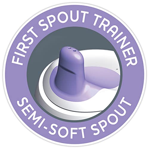 Chicco Semi-Soft Spout Spill Free Baby Trainer Sippy Cup, 6 Months, Blue/Teal, 7 Ounce (Pack of 2)