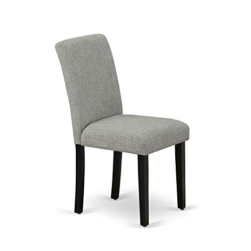 EAST WEST FURNITURE 7Pc Rectangular 42/60 inch Dinette Table With 18 In Leaf And 6 Parson Chair With Black Leg And Linen Fabric Shitake