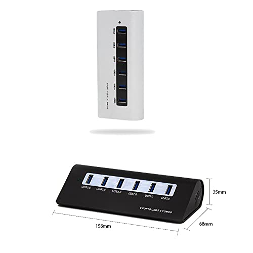 SBSNH 6 Port USB3.0 HUB One Point Six USB2.0/3.0 Docking Station Card Computer Notebook U Disk Multi-Port Splitter (Color : Gold)