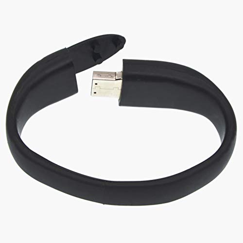 Flash Drive 64GB USB 3.0 Wristband Thumb Drive, Kepmem Soft Memory Sticks 64 GB Silicon Jump Drive, Black Bracelet Pendrive Data Storage Gift