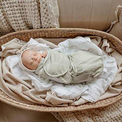 Ely's & Co. Adjustable Swaddle Blanket Infant Baby Wrap 2 Pack (Sage, 0-3 Months)