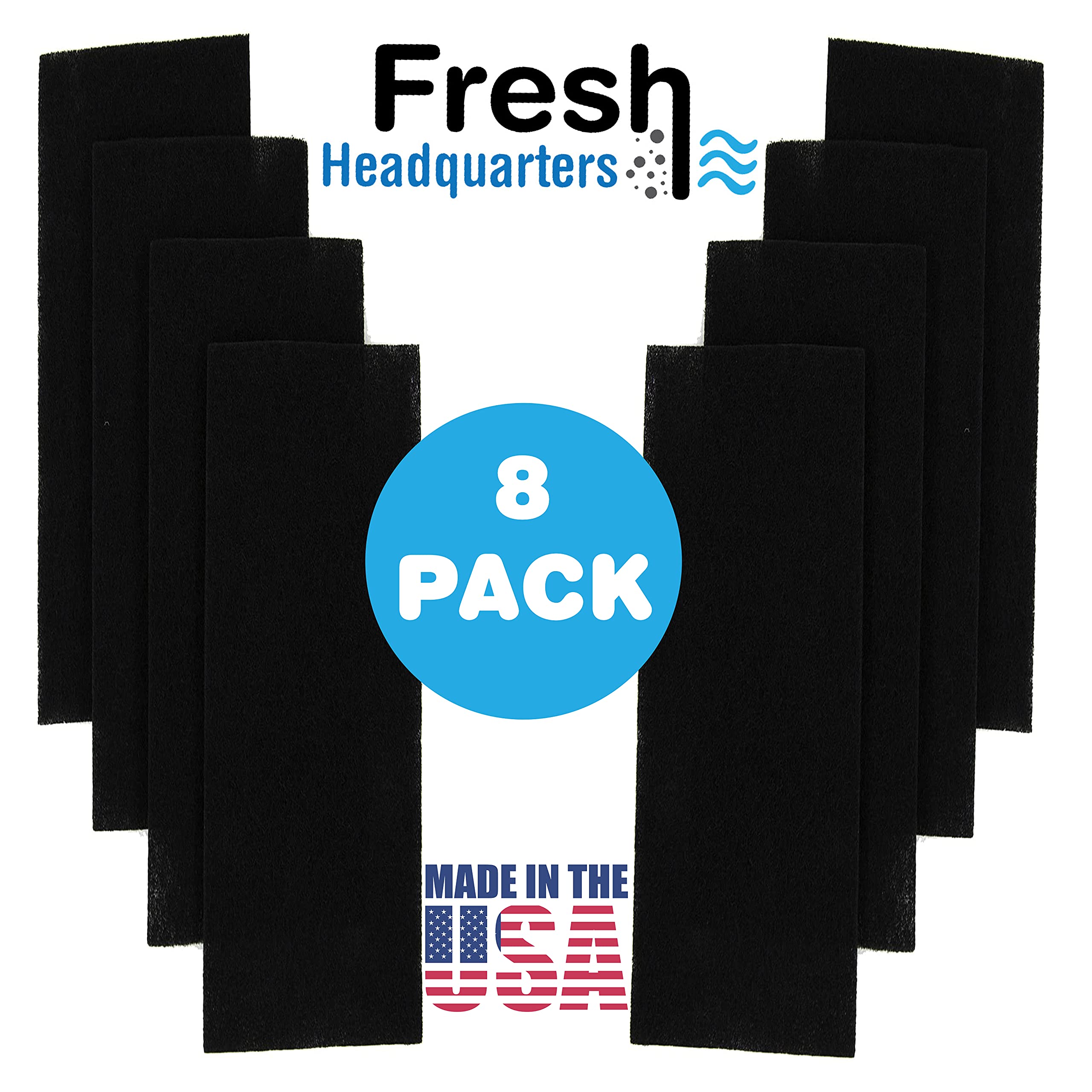 8pk Activated Carbon Replacement Filters Compatible with Germ Guardian FLT4825 HEPA Filter, AC4800 Series, Filter B