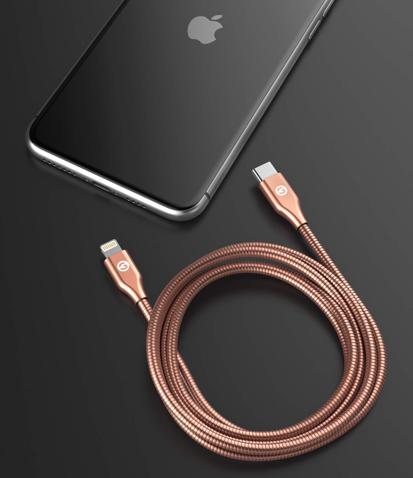GALVANOX (2 Pack) Pet Proof iPhone Charger - Braided Metal Lightning to USB-C Charging Cables [Apple MFi Certified] Ultra Durable ChewProof Cord (4 Ft.) Compatible with iPhone and iPad
