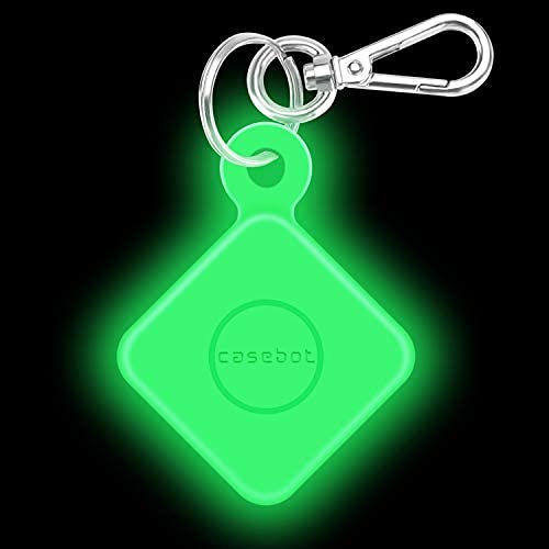 Fintie Silicone Case with Carabiner Keychain for Tile Mate (2020 & 2018), Anti-Scratch Lightweight Soft Protective Sleeve Skin Cover, Blue- Glow in The Dark