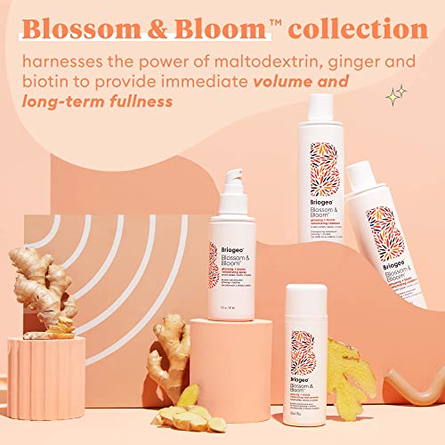 Briogeo Blossom & Bloom Ginseng + Biotin Volumizing Shampoo, Volumizing and Plumping for Fine, Thin, Limp Hair, Vegan, Phalate & Paraben-Free, 8 oz