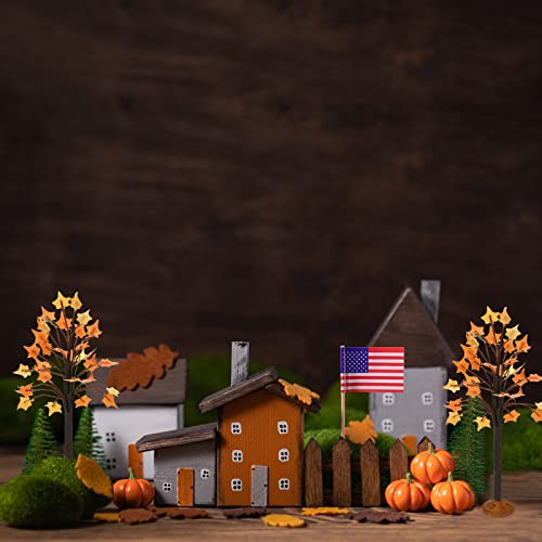 6 Pieces Mini Decor Trees Small Holiday Branch Village Trees Artificial Model Trees Miniature Trees Village Displays Tree for House Garden Festival Decorations, 3 Sizes (Maple Tree)
