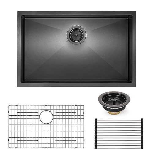 30-inch Workstation Undermount Kitchen Sink -CELAENO Modern Handmade Stainless Steel Kitchen Sink 18 Gauge with Ledge, Single Bowl Kitchen Sink is equipped with various accessories